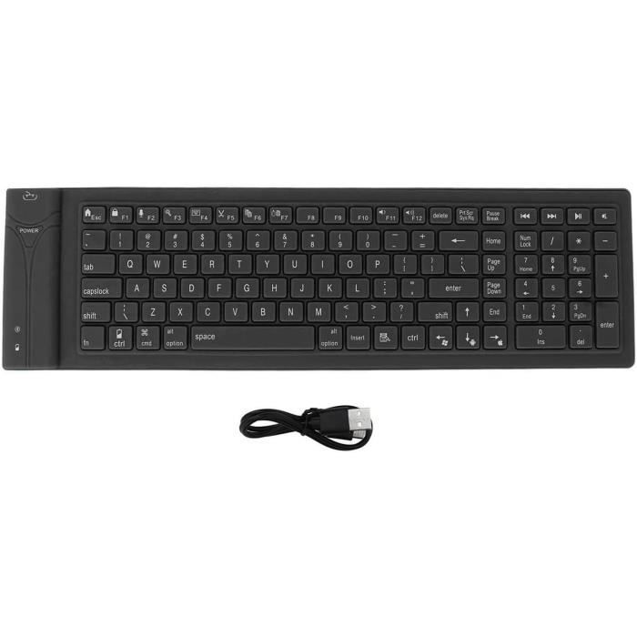 Clavier En Silicone Pliable, Clavier 108 Touches Clavier Sans Fil Usb ...