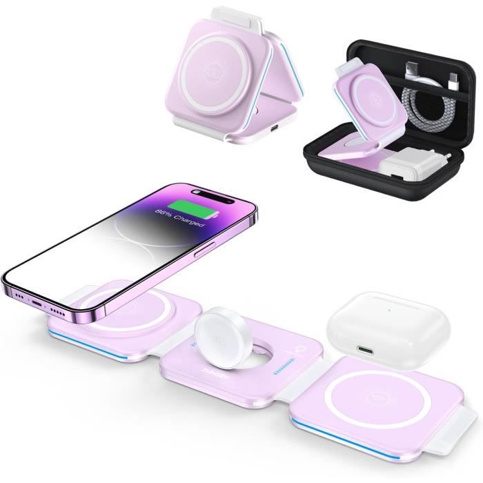 Chargeur Induction Pliable 3 En 1 Pour Iphone-Apple Watch-Airpods ...