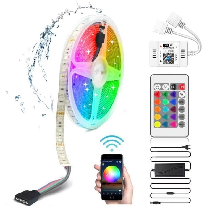 Bande Led 5M Ruban Led Wifi Rgb Chaîne Lumineuse 12V Dimmable Smd5050 ...