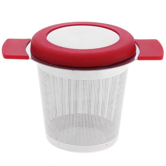 INFUSEUR,Red--Infuseur à thé réutilisable en acier inoxydable, filtre à ...