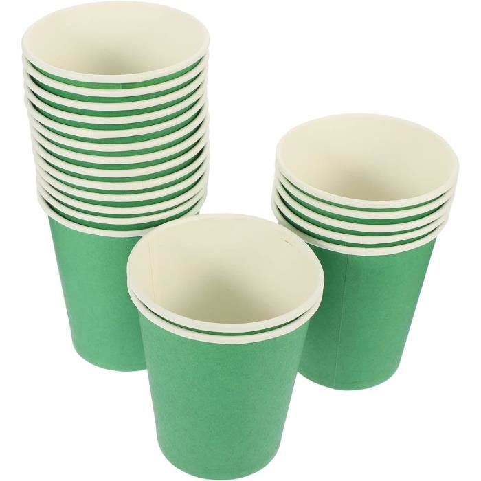 100 Pièces Gobelet En Papier Vert Gobelets Pour Enfants Ustensiles De ...