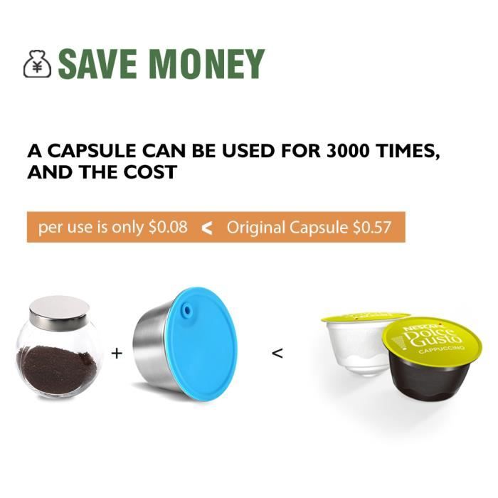 1 tamper - Capsules de café réutilisables, pour Dolce Gusto, en acier ...