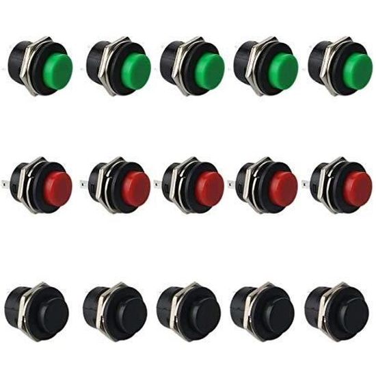 15pcs 16mm Push Button Switch AC 250V-3A 125V-6A on-off Momentary Mini Bouton poussoir ...