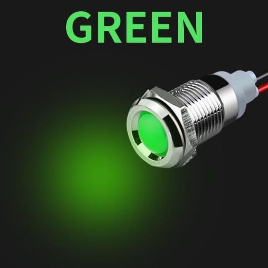 Led verte 3-6V 6mm Tête sphérique Indicateur Lumineux Led En Métal, 1 ...