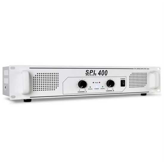 SkyTec SPL400 - Amplificateur professionnel, 2 x 200 Watts - Blanc - Cdiscount TV Son Photo
