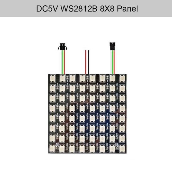 8x8 Led Panel Panneau Lumineux Adressable DC5V WS2812B WS2812 IC LED ...