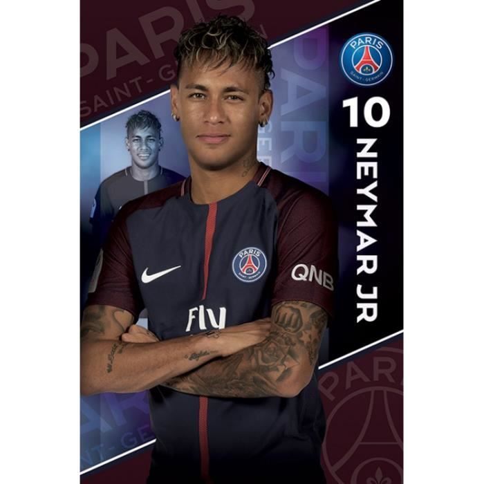 Poster Football - Paris Saint-Germain, PSG, Neymar 2017/18 (91 x 61 cm ...