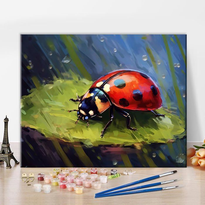 Peinture par numéros avec pinceaux Coccinelle Adulte Peinture par ...