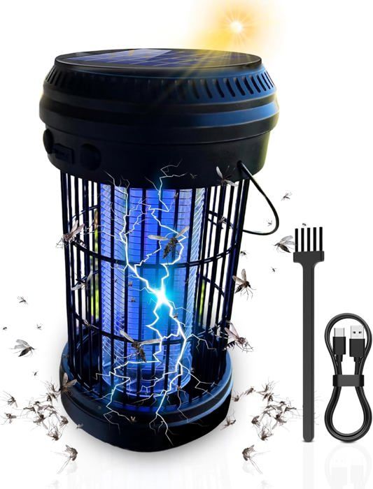 Lampe Anti-Moustiques Électrique - Répulsif Anti-Moustiques - Batterie Solaire Usb Rechargeable ...