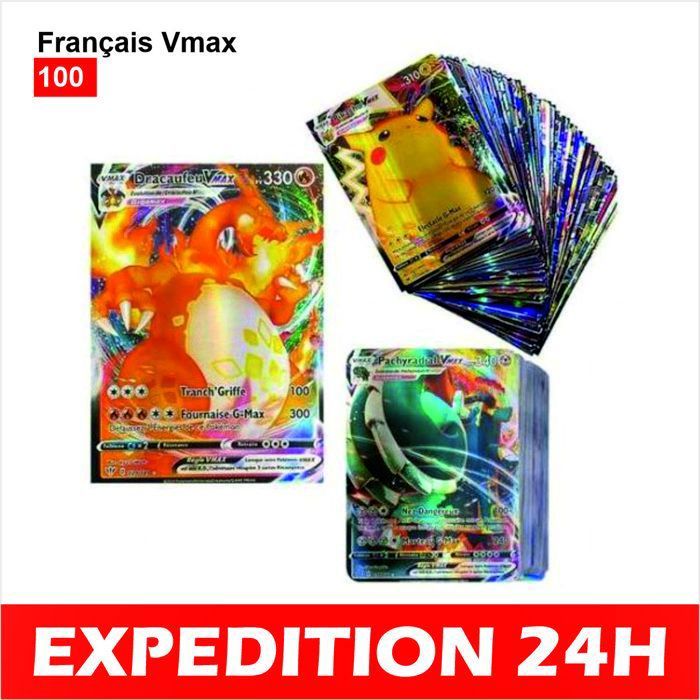 Cartes à Collectionner - Pokémon - Vmax - 100 Cartes - Couleur Cartes ...