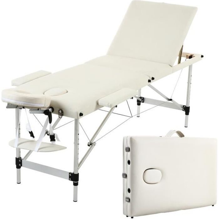 Table De Massage Pliante En Aluminium Lit De Massage Portable 3 Zones