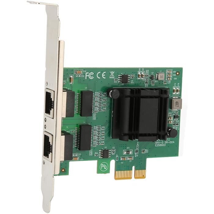 Carte Réseau, RJ45 Ethernet PCIe Carte WiFi Adaptateur Double Port PCIE ...