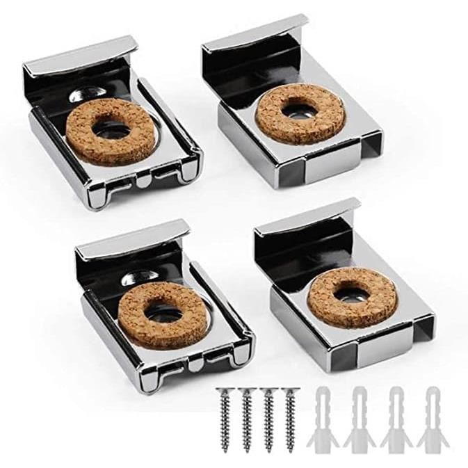 Lot De 4 Supports De Miroir Muraux À Ressort - Sans Cadre - En Acier ...