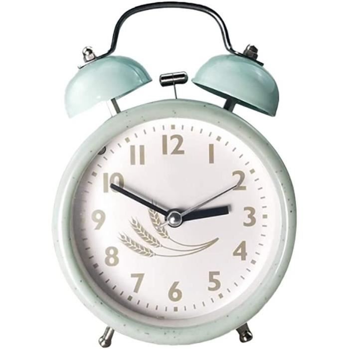 Réveil à piles, double cloche, silencieux, sans tic-tac, alarme ...