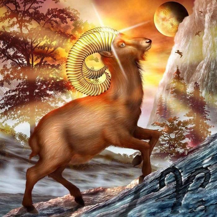 YWF-4643 Diamond Painting Mountain Goat DIY 5D Diamond Mosaic Handmade ...