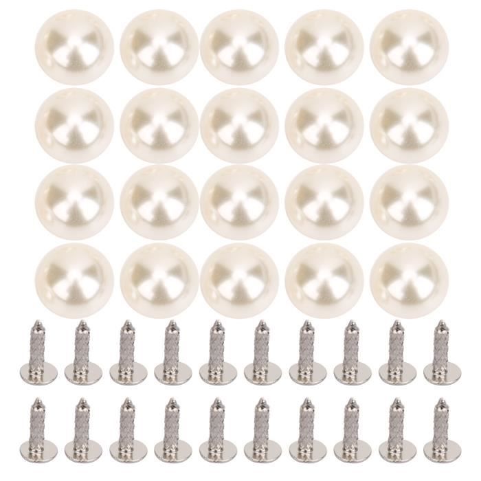 Tbest décoration de Rivet 20 Set Beige Semi-circulaire Pearl Rivets Kit ...