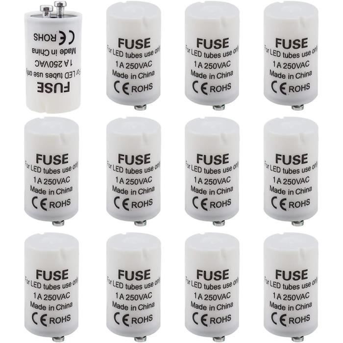 12 Pièces Starter Pour Tubes Fluorescents De 40W 85-265V Ampoule Tube ...
