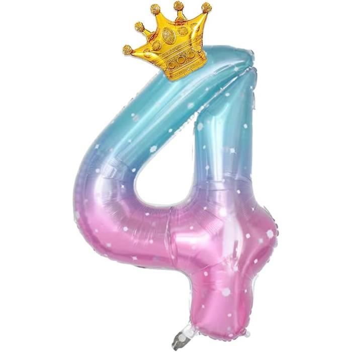 Ballon 4,Chiffre Anniversaire Geant,40"(101Cm) Ballons De Baudruche ...