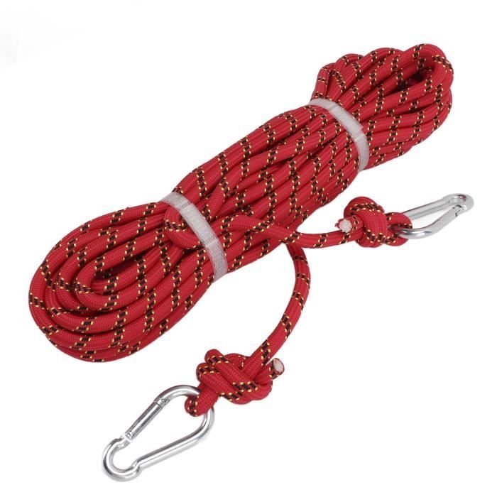 EJ.life corde de sauvetage 10mm corde d'escalade 15m longueur 3KN ...