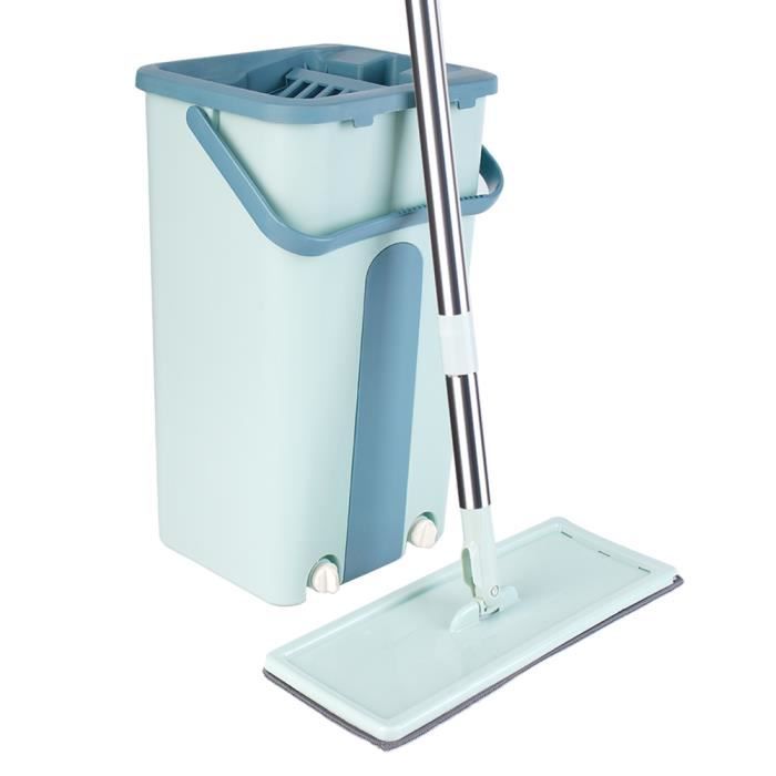 HUOLE. Balai Serpillère et Seau Essoreur, Balai Microfibre, avec 2 mops ...