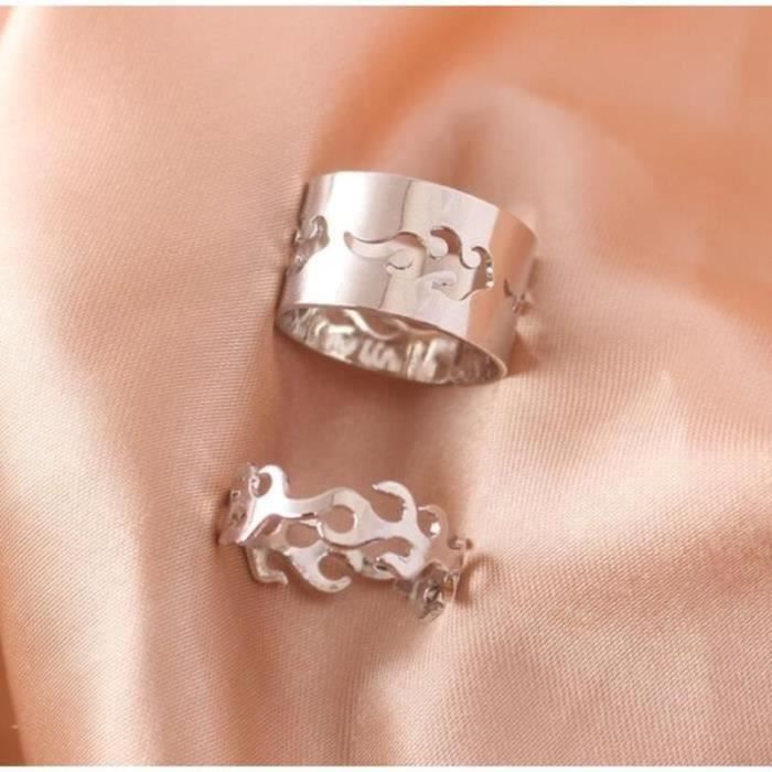 BAGUE - ANNEAU Bagues papillon couleur argent pour femmes hommes ...