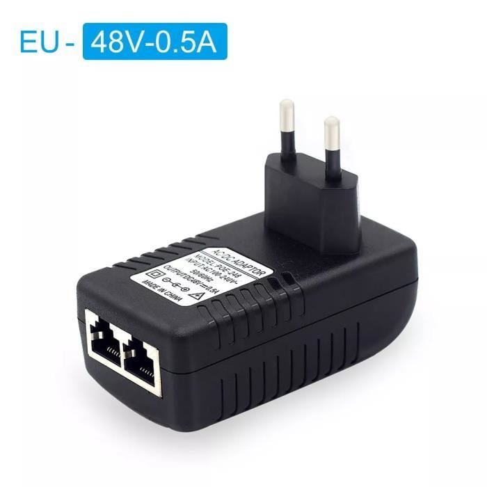 Adaptateur d'alimentation Ethernet CCTV,48V-12V,0,5 A-pipeline 24W POE pour caméra IP ...