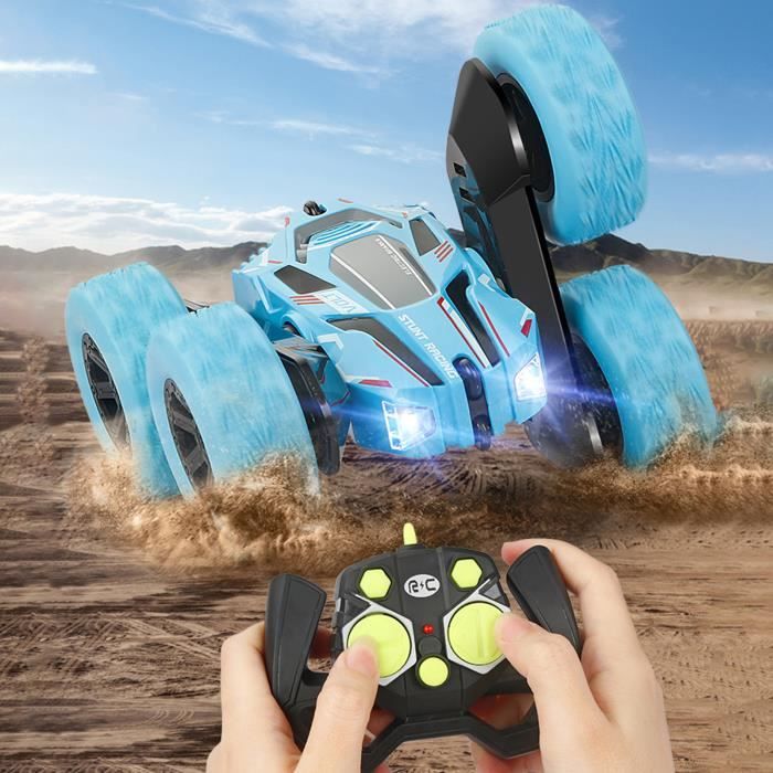 Jouet de voiture cascade télécommandée sans fil 2.4G, voiture de drift rotative double face ...