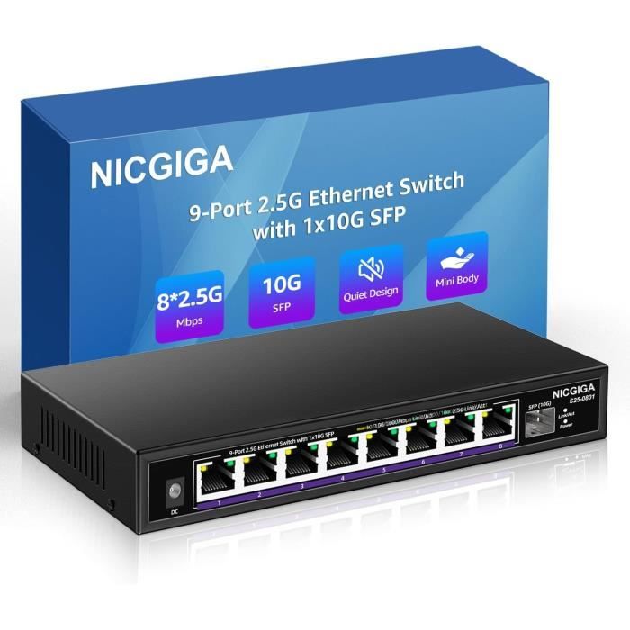NICGIGA 8 Port 2.5G Ethernet Switch with 10G SFP Uplink, Unmanaged 2 ...
