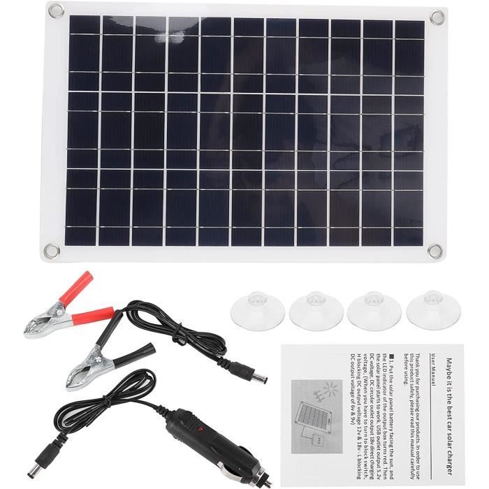 Panneau Solaire Portable Cellule Solaire Panneau 100W Monocristallin 12 24V Sortie USB pour ...