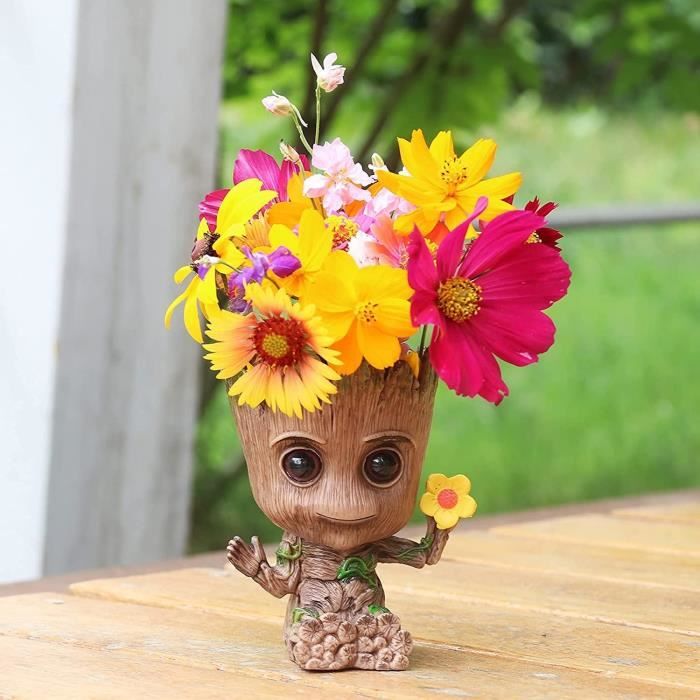 Lot De 2 Pots De Fleurs Mignons Bébé Groot Et Porte-Stylo, Figurine D ...