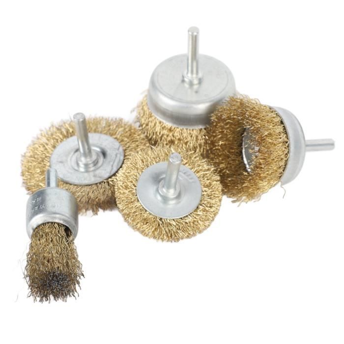 VBESTLIFE Brosse à roue métallique Lot de 5 Brosses à Fil Grossier en ...
