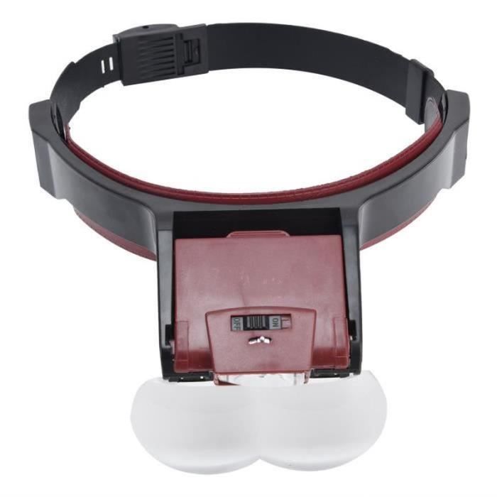 EJlife Loupe serre-tête Loupe de bijoux LED Loupe montée sur la tête pour lire la peinture ...