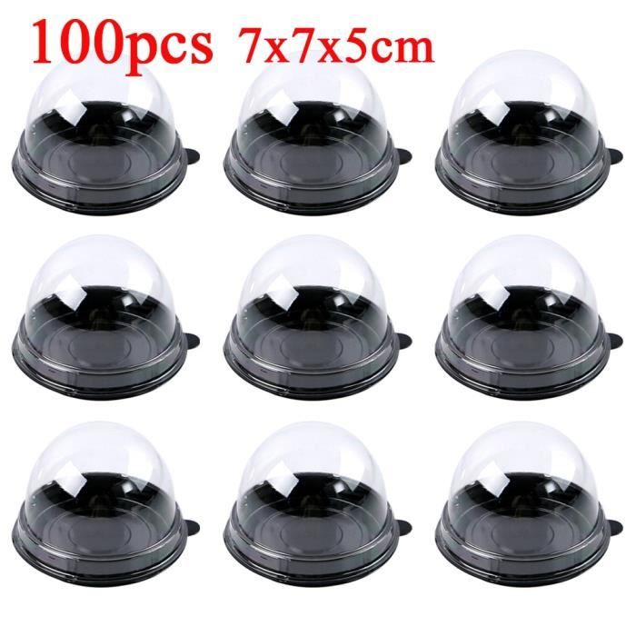 Type A Black -Boîtes à gâteaux de lune rondes en plastique,100 pièces ...