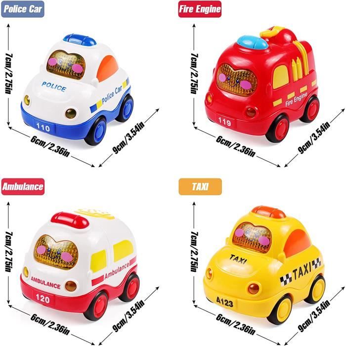 4 pcs Jouet Voiture Bébé,Véhicules Jouet à Propulsion à Friction avec ...