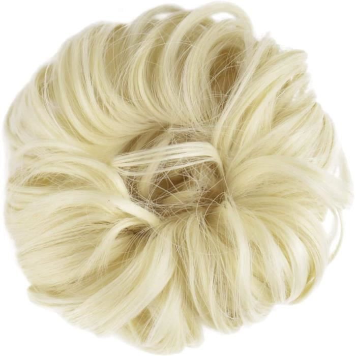 Postiche Chignon Cheveux Naturel Chignon Effet Decoiffe Méchés Bouclé ...