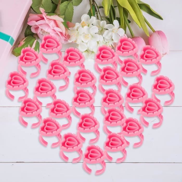 100 Pcs Colle Bagues Pour Cils Extensions,Forme De Coeur Anneaux De ...