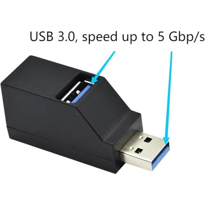 Hub Usb Répartiteur 90 Degrés 3 Ports Usb 3.0 Adaptateur Portable ...