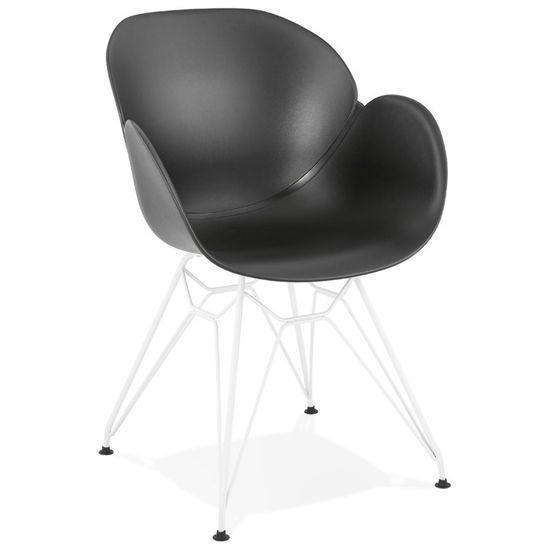 Fauteuil design - ALTEREGO - FIDJI -Blanc, Noir - Métal, Plastique - 57 ...