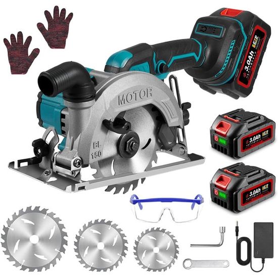 ONEVAN mini scie circulaire sans fil, sans balais scies circulaires ...