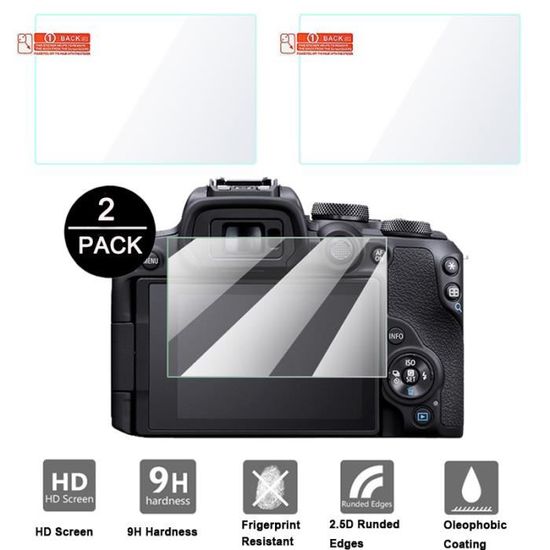 EOS R10-2 pièces HD Film de protection en verre transparent pour Canon ...