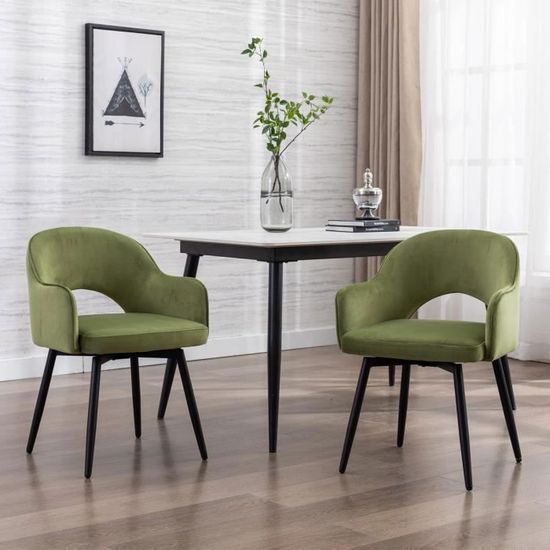 Wahson Lot de 2 Chaise Salle à Manger en Velours avec Pieds en Métal ...