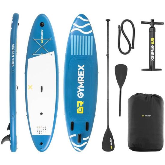 Stand up paddle gonflable - SUP gonflable - 125 kg - bleu - double ...