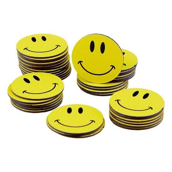 Lot de 40 aimants motif smiley ø 2 cm-magnets pour comme ...