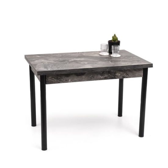 Gozos Vera Table Extensible Aspect Marbre | 110-170 x 70 x 75 cm | Noir ...