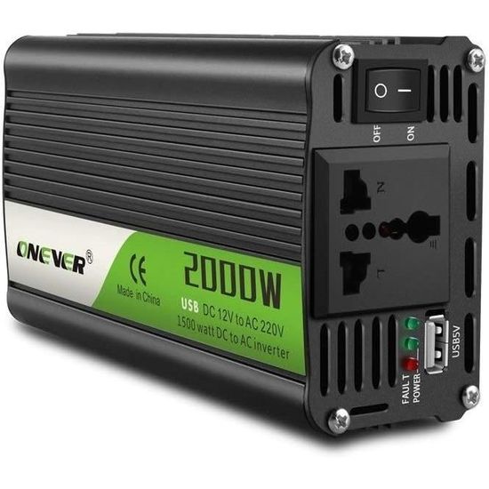 Convertisseur Pur Sinus,Convertisseur 2000W Voiture Onduleur 12V 220V ...