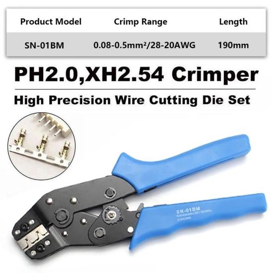 PINCE DE SERRAGE,SN-01BM--Pince à sertir à cliquet Dupont, Kit'outils de sertissage avec 1550 ...