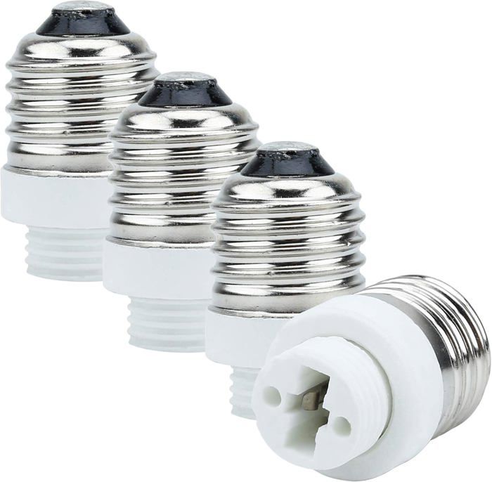 4x Douille de Lamp Adaptateur E27 à G9 en BLANC - pour ampoules à ...