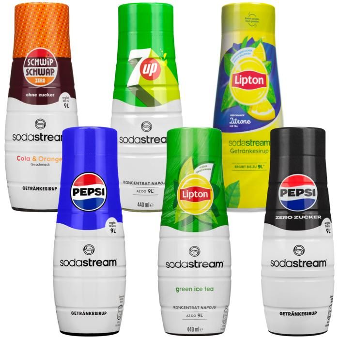 Sirop concentré pour sodastream - Pepsi 7Up Schwip Schwap Lipton - Pack ...