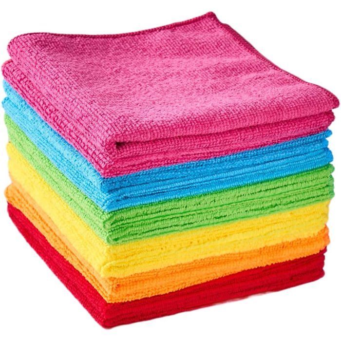 Microfiber Cleaning Cloths, 12 Pack Reusable Lint Free Streak Free ...