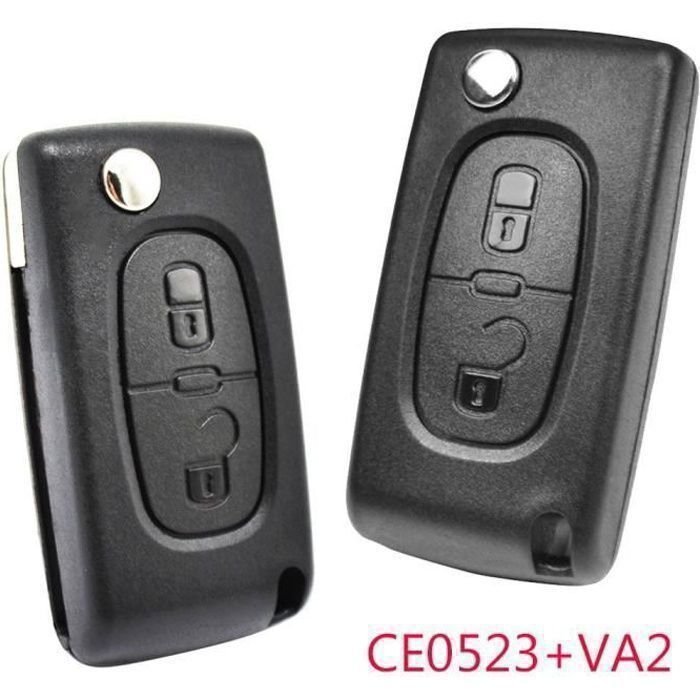 Coque de clé de voiture en silicone à 2 boutons pour Peugeot 308 207 ...